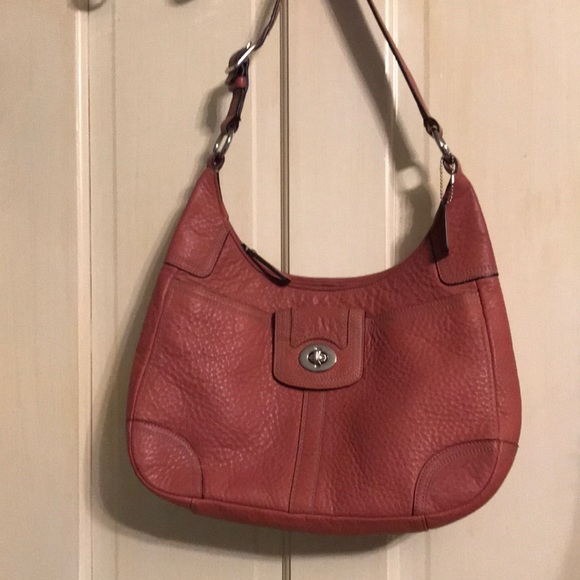Coach | Bags | Coach Turn Lock Hamilton Pebbled Leather Hobo Bag | Poshmark
